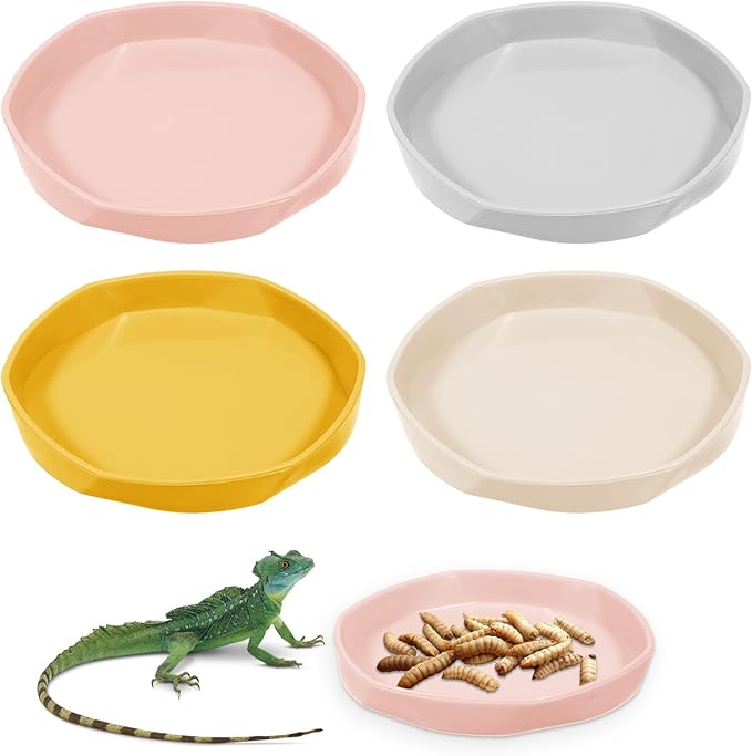 Amazon.com : Guduling 4 Pcs Reptile Dish,Round Plastic Water Dish for ...