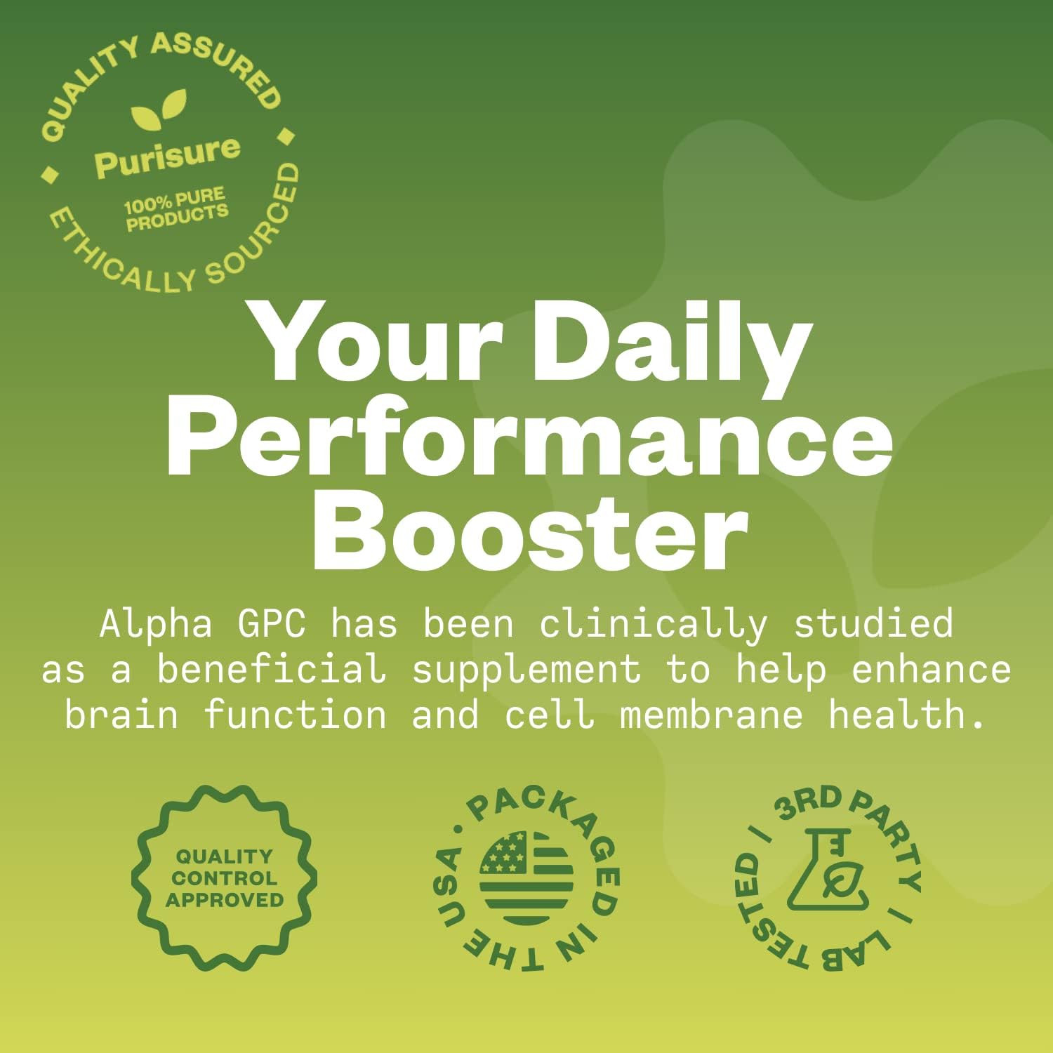 Purisure Alpha GPC 50 polvo Suplemento de colina y nootrópicos Apoyo ...