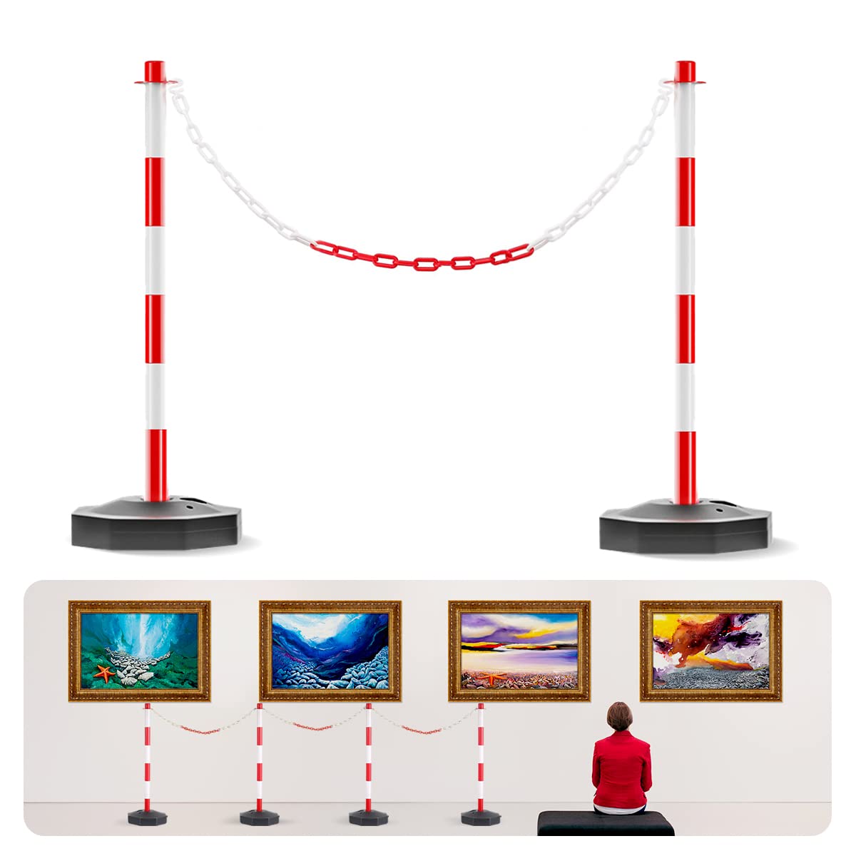 Traffic Delineator Post Cones with Fillable Base, Expandable Traffic ...