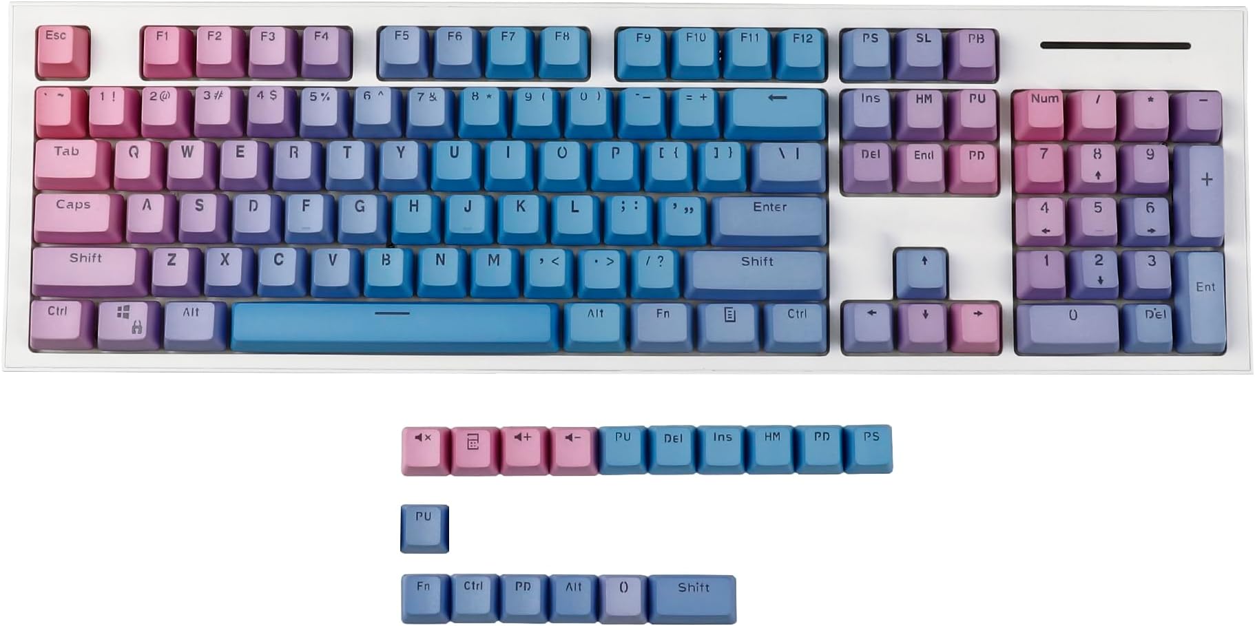 Amazon.com: YMDK Doubleshot 121 Dyed PBT OEM Profile Sunset Backlit ...