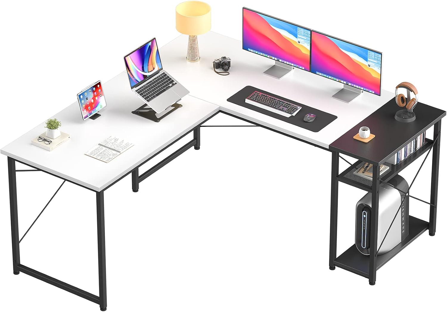 Foxemart L-Shaped Computer Desk, Industrial Corner Chile | Ubuy