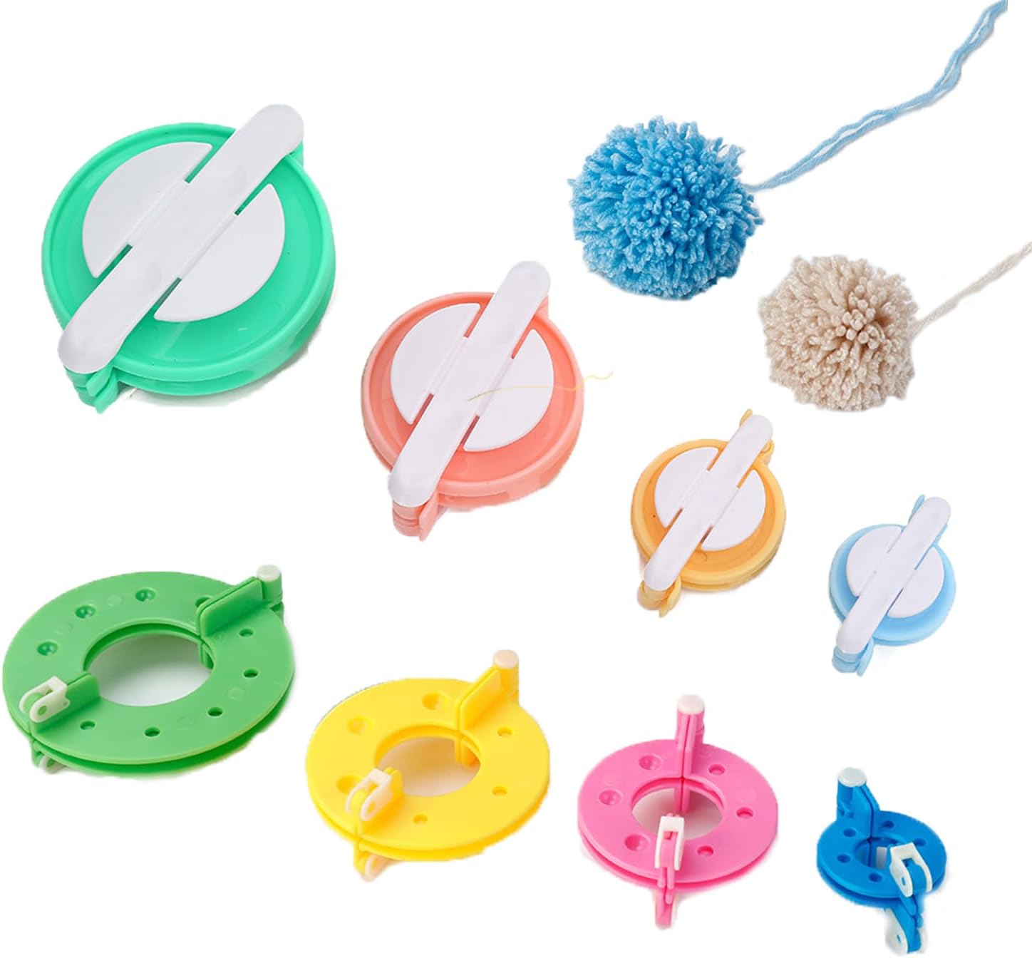 Amazon.com: ArrErr 2 Set Pompom Maker Pom Pom Makers Fluff Ball Weaving ...
