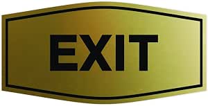 Fancy EXIT Sign (Brushed Gold) - Medium 1 Pack - Amazon.com