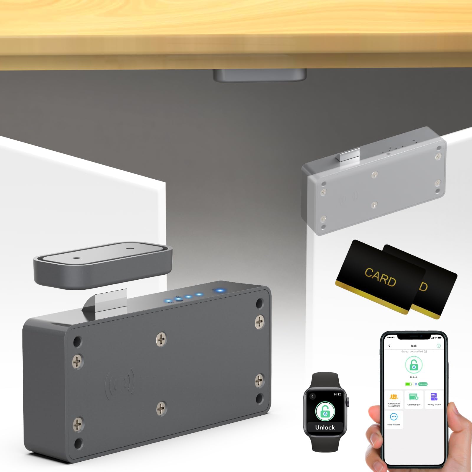 WOOCH Electronic Cabinet Lock, Hidden DIY RFID Lock with USB Cable for ...
