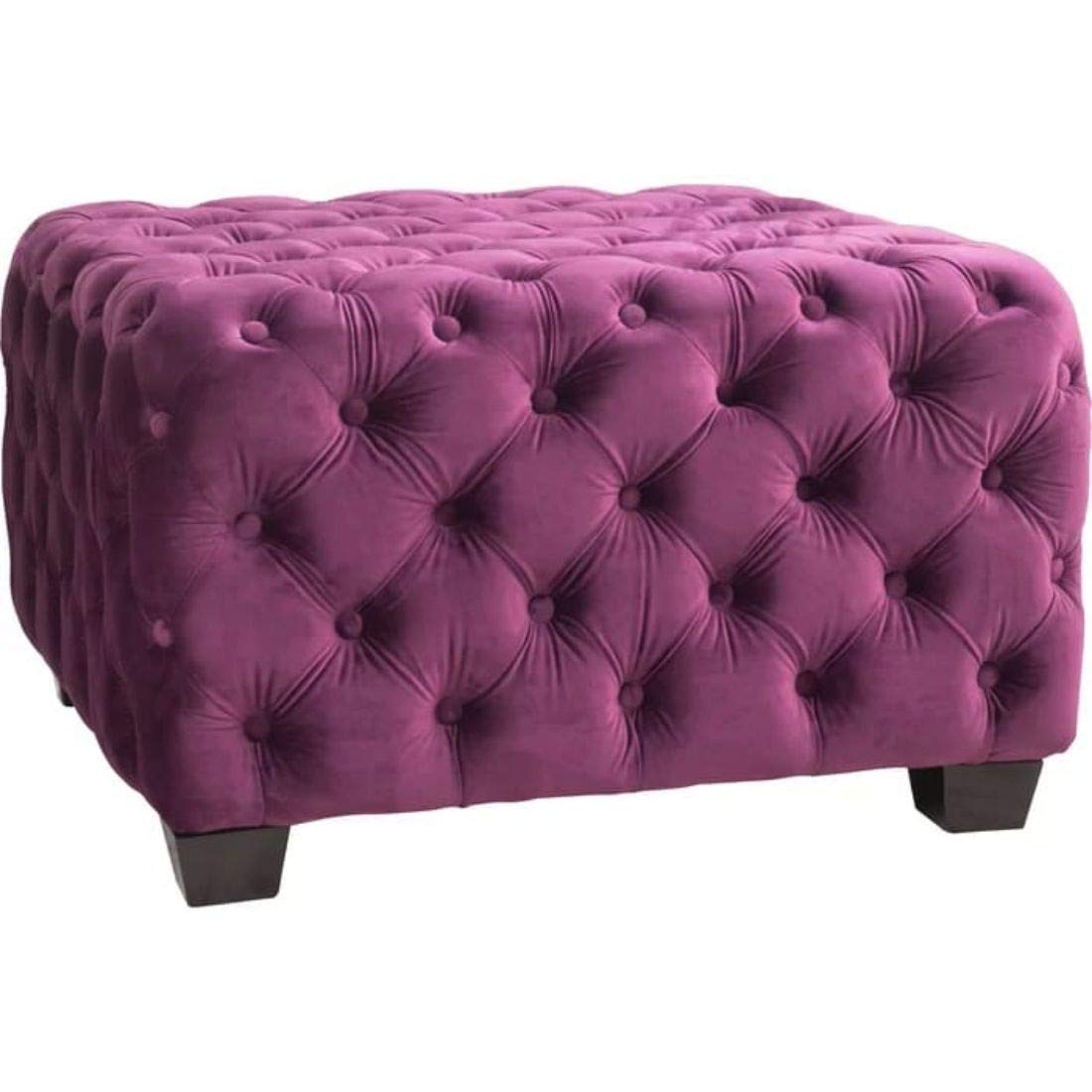Funterior 1 Seater Tufted Cocktal Velvet Ottoman Purple : Amazon.in ...