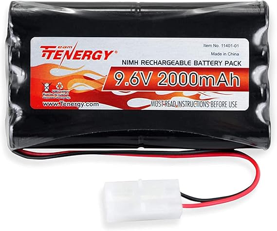 Amazon.com: Tenergy 9.6V Flat NiMH Battery Packs for RC Car, High ...