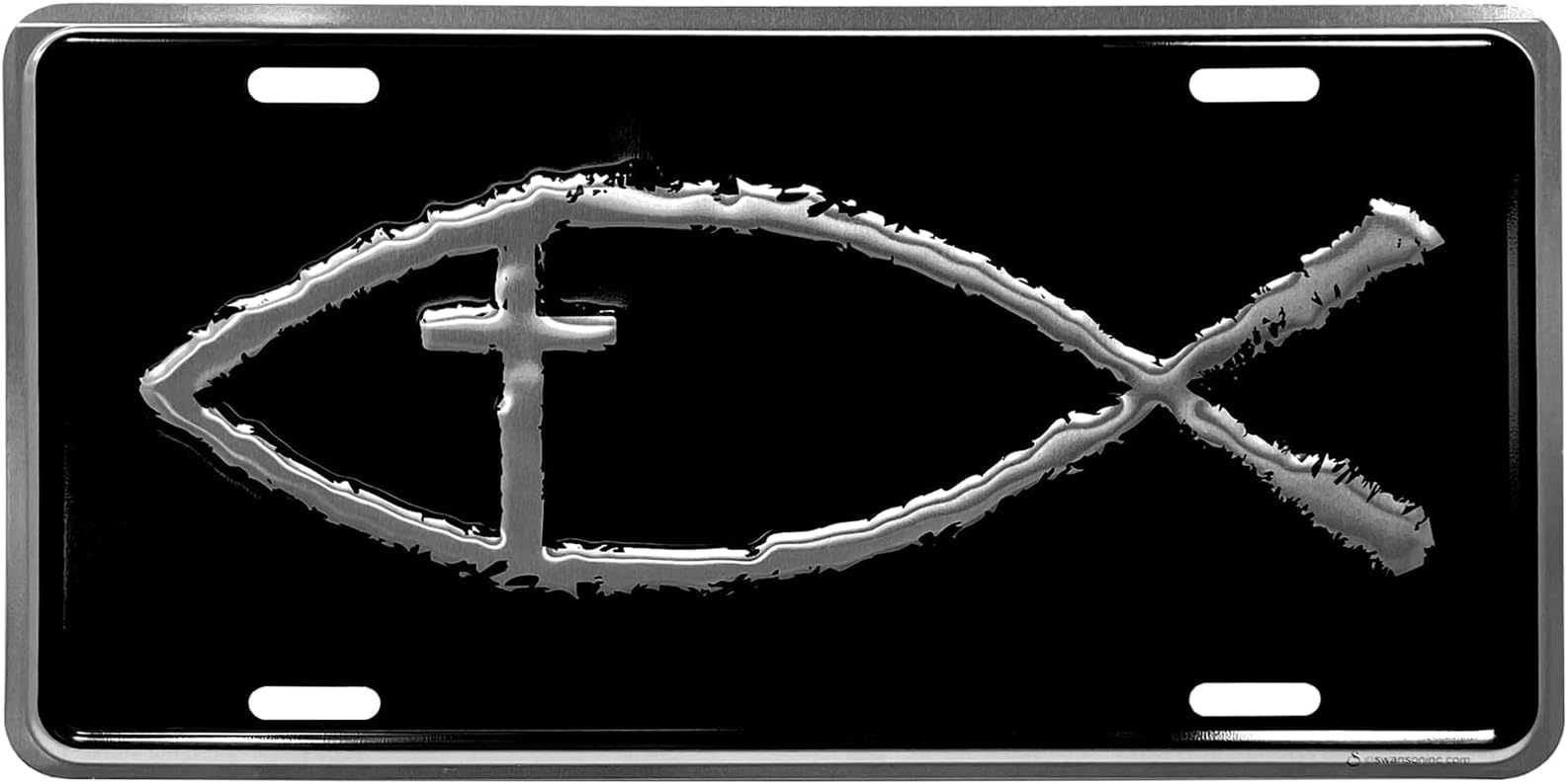 Amazon.com: Aluminum Inspirational Deluxe License Plate - Jesus Fish ...
