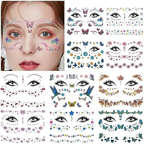 Amazon.com : Konsait Freckle Tattoo Stickers Glitter Face Tattoos ...