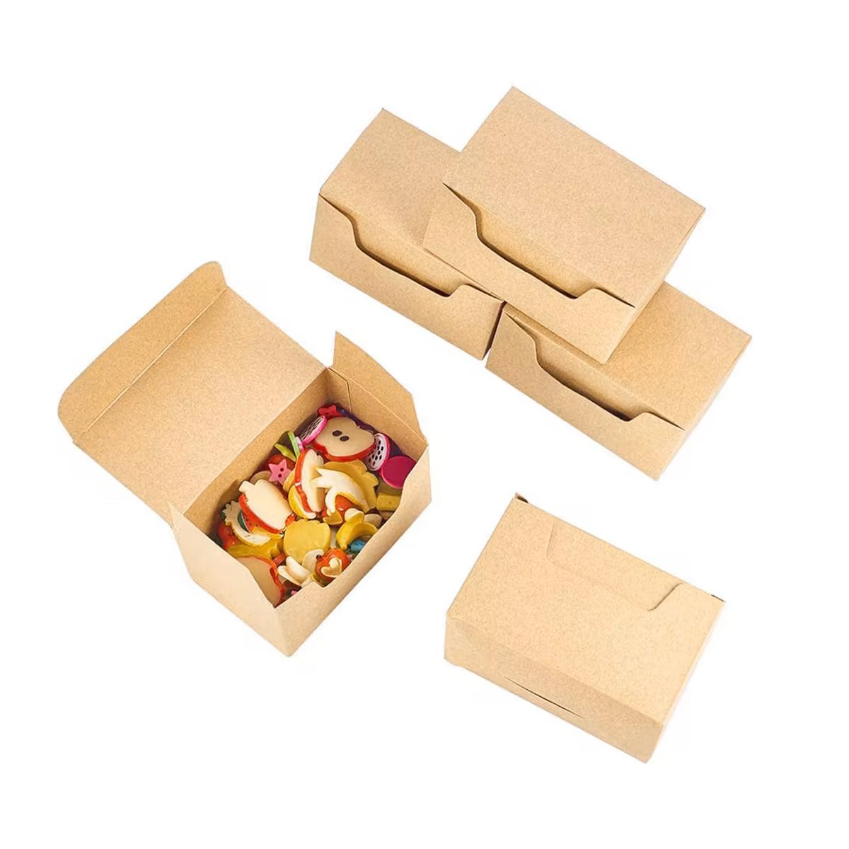50 Pack Kraft Paper Gift Boxes with Jute Twine - Small Cardboard Box ...