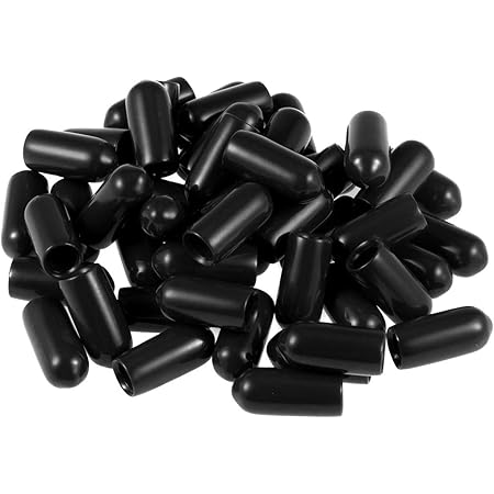 uxcell 100pcs Rubber End Caps 6mm(1/4-inch) ID Vinyl Round Tube Bolt ...