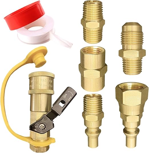 Amazon.com : qieoyk 7pcs Propane Quick Connect Fittings Adapter for ...