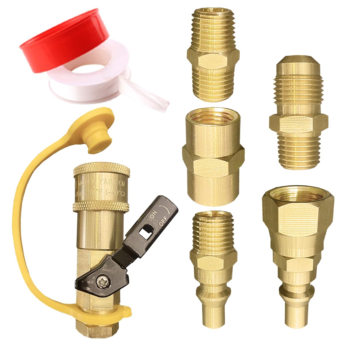 Amazon.com : qieoyk 7pcs Propane Quick Connect Fittings Adapter for ...