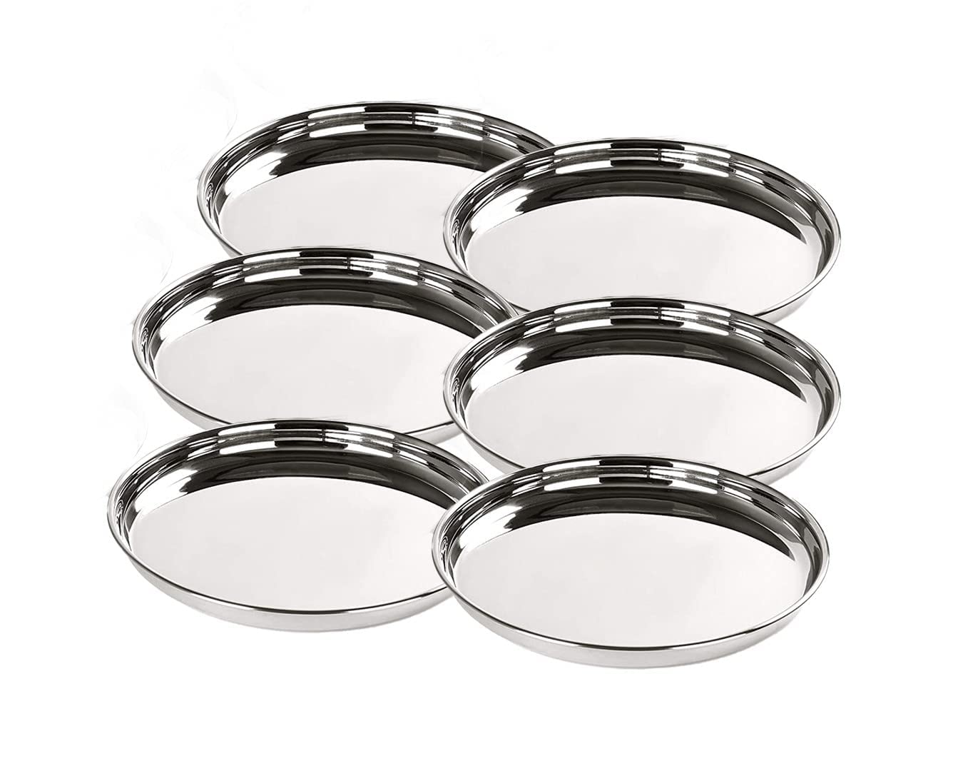 Buy UMAI X SAVYA HOME 6 Pcs Big Plate Set|Stainless Steel Dining Plate ...