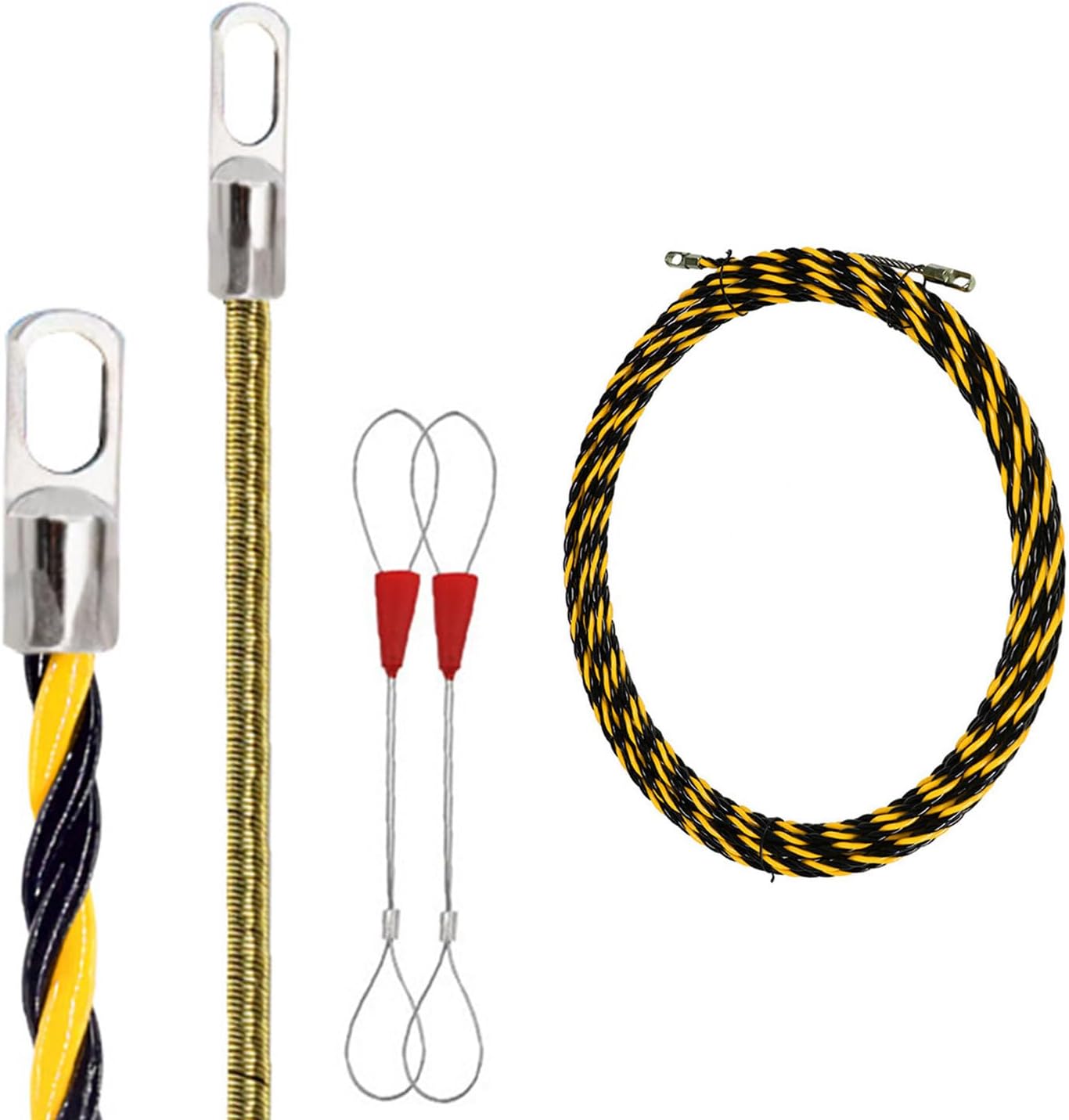 Amazon | 魚テープワイヤープラー壁ワイヤースレッダー魚ケーブルファスナー付きスチールローププラーヘルパー壁を通して | 建築工具