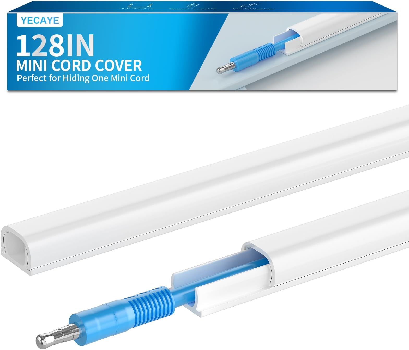 Amazon.com: Yecaye 128in Wall Cord Hider for 1 Mini Wire, On-Wall Cord ...