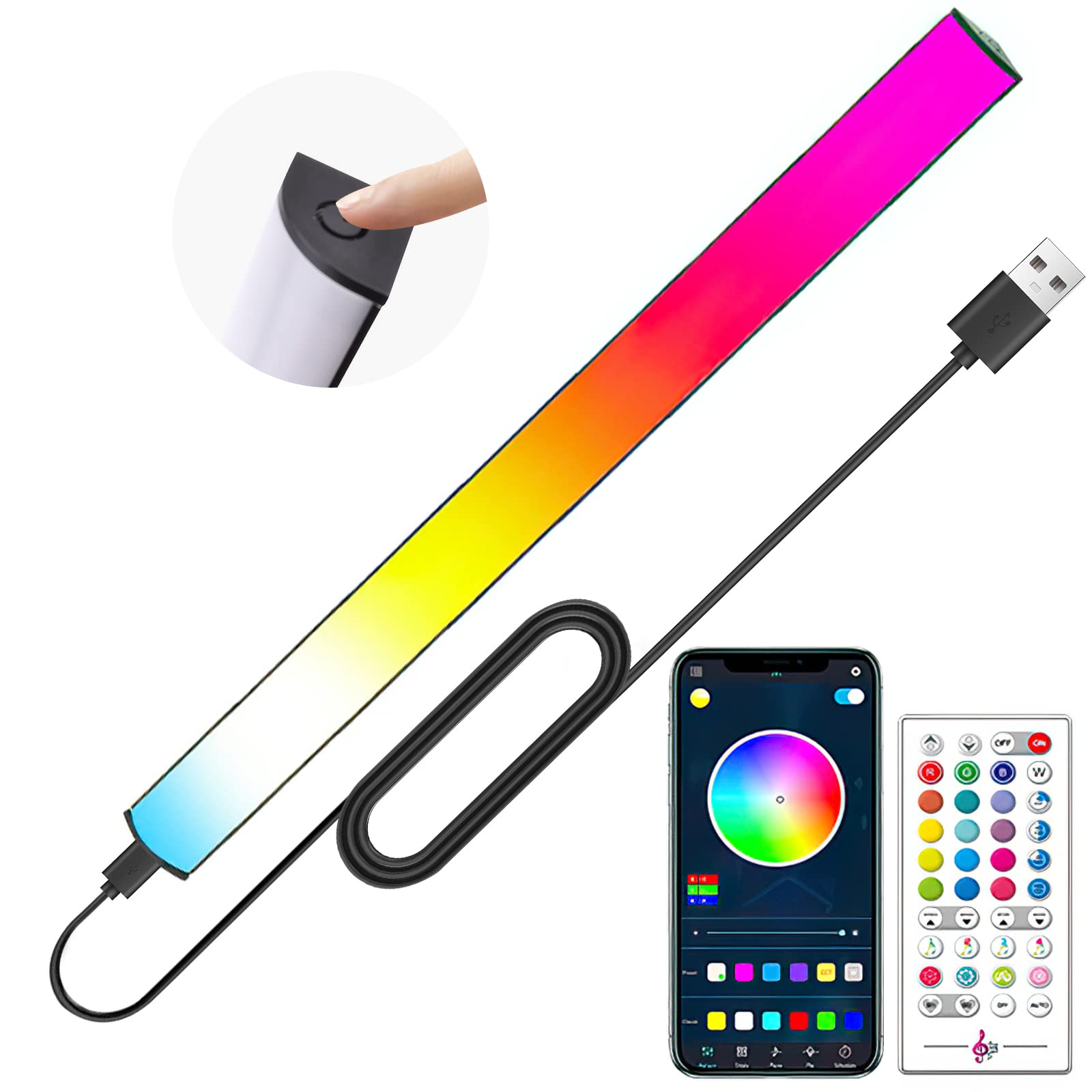 Melofo Touched RGB Under Monitor Light Bar Gaming RGB LED Lightbars ...