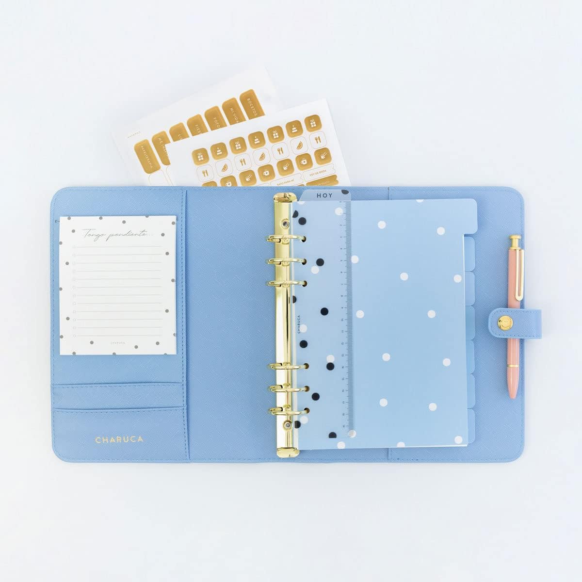 Set of 7 Dividers for your Charuca Ring Diary – A5 – Calm Blue – BigaMart