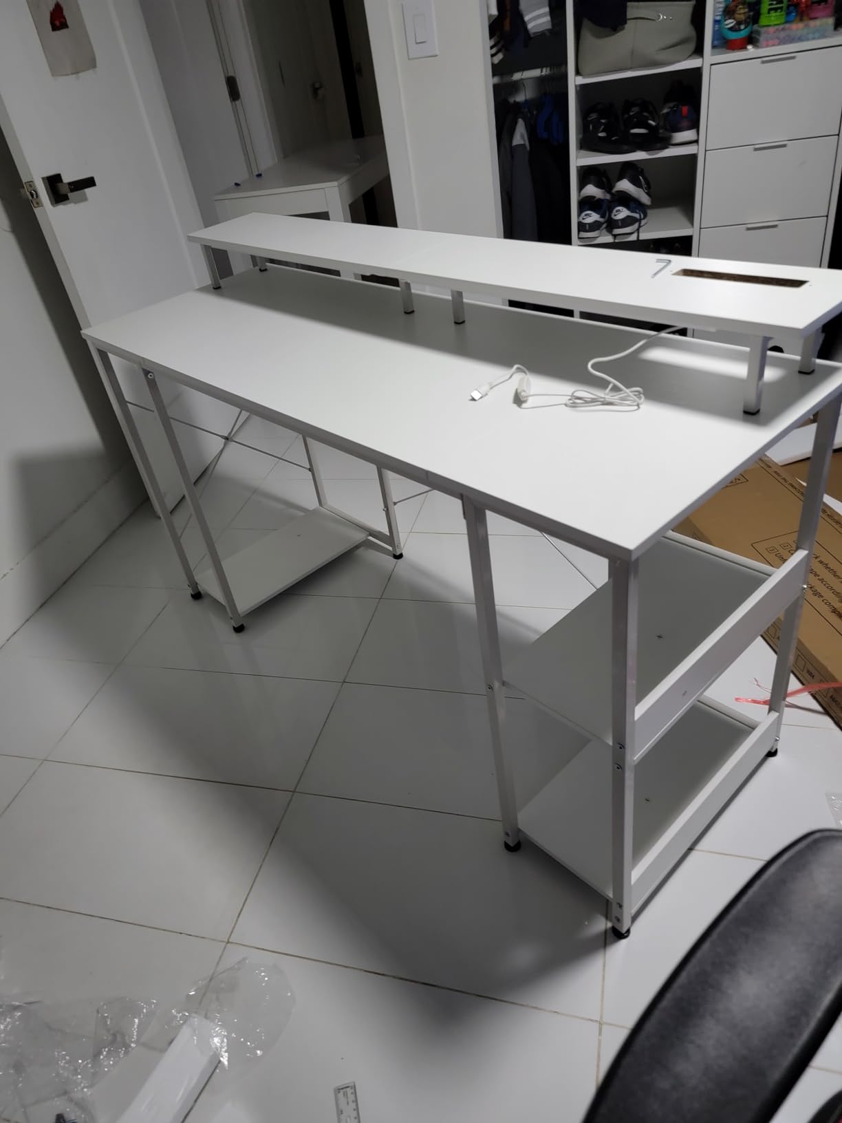 $28/mo - Finance ODK 63 inch Computer Desk with Power Outlets & LED ...