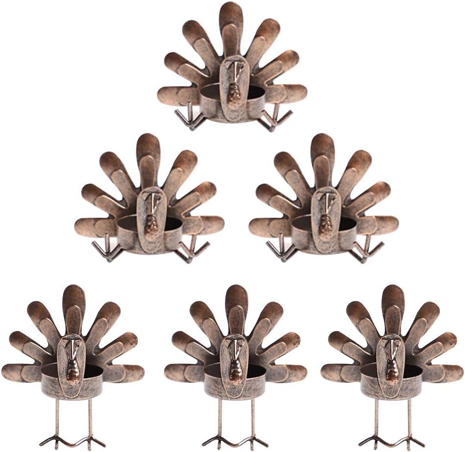 Amazon.com: MorTime Turkey Candle Holder Set, Bronze Finished Metal ...