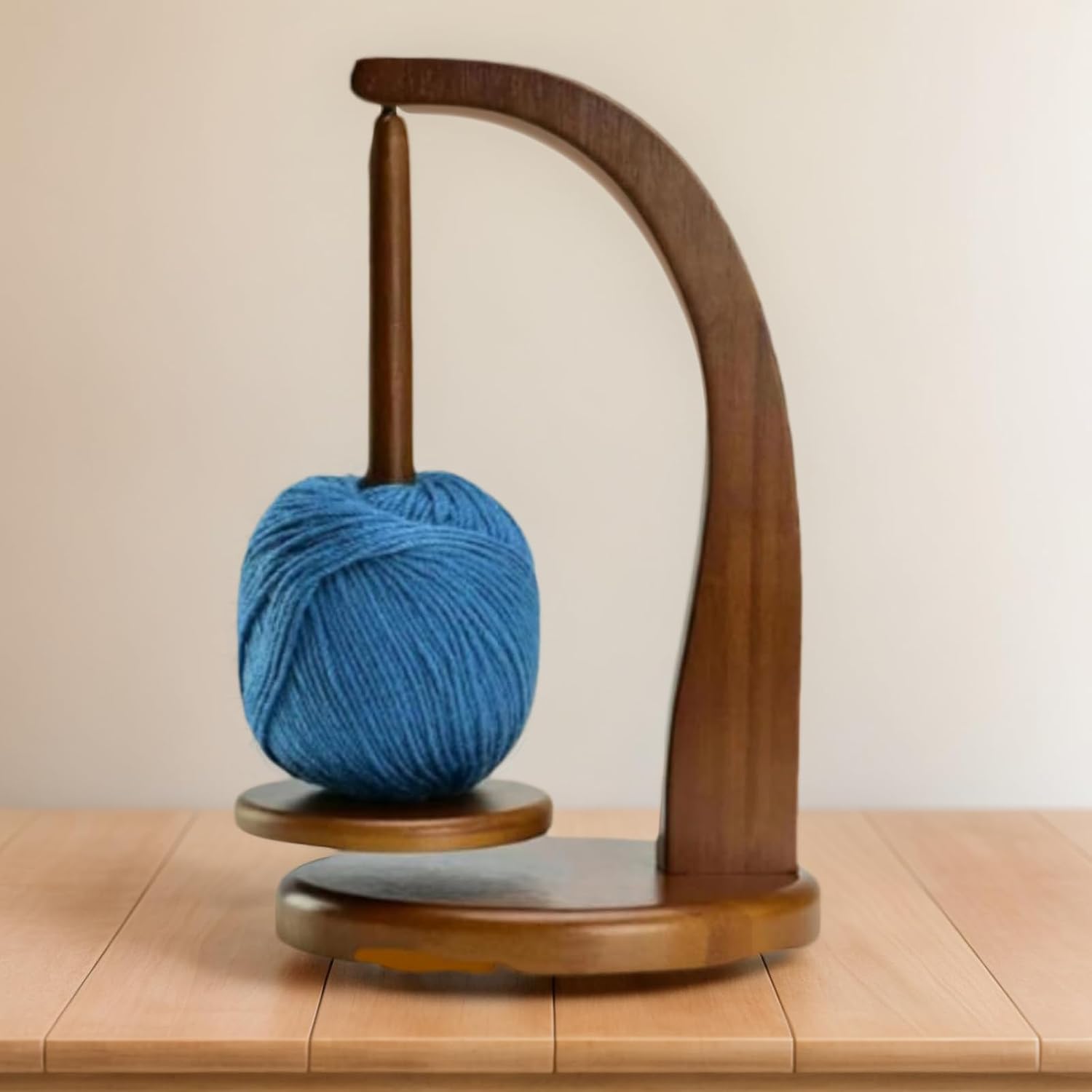Wool Unwinder, Rotating Magnetic Wooden Wool Ball Holder, Yarn Roll ...