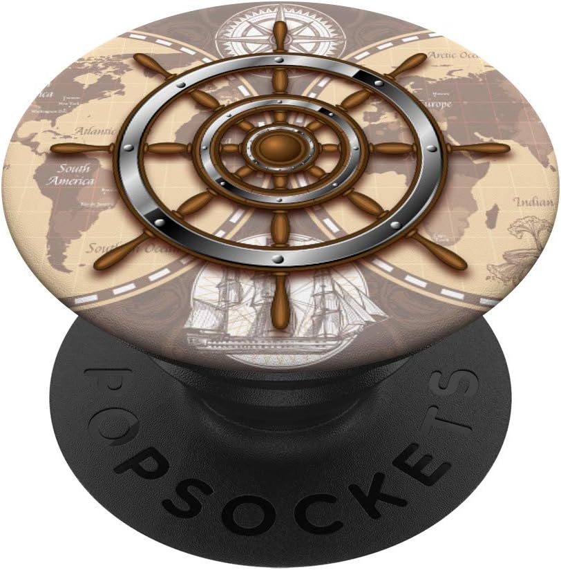 Amazon.com: Navigation Ship Wheel Cool Gift for Adventurer PopSockets ...