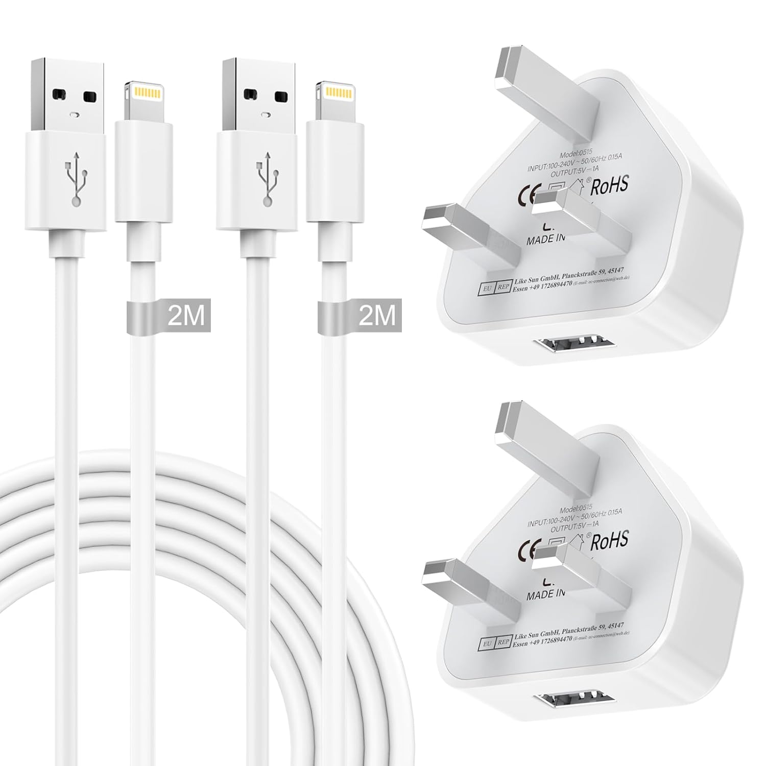 iPhone Charger Plug and Cable 2M 2Pack[Apple MFI Certified], iPhone ...