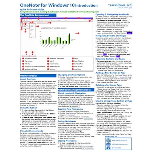 Snapklik.com : Microsoft OneNote For Windows 10 Introduction Quick Reference Training Tutorial Guide