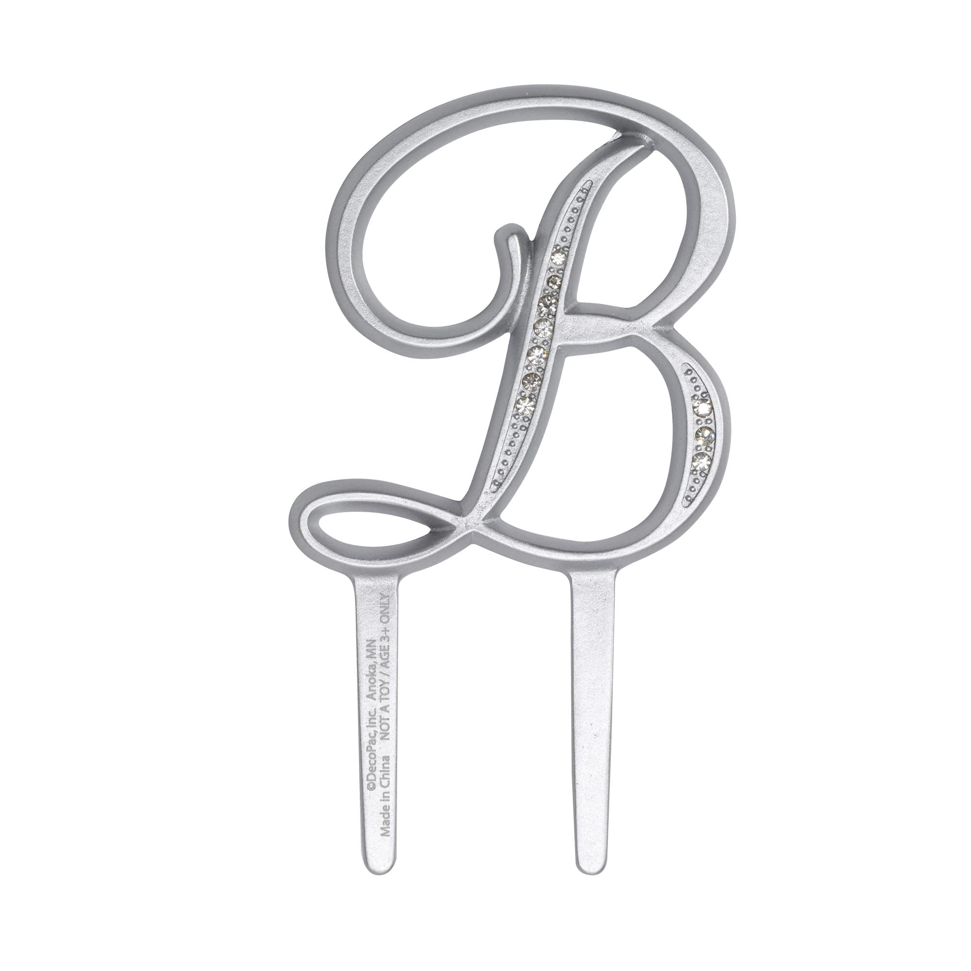 Snapklik.com : DecoPac Monogram B Cake Topper, 1 Piece, Silver Letter ...