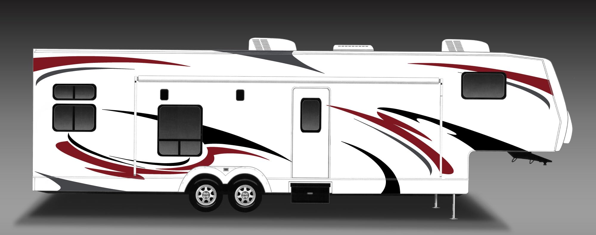 Rv Trailer Hauler Camper Motor Home Large Decals Graphics Kits ...