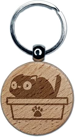 Amazon.com: Sniggle Sloth Cat Pooping Litter Box Funny Engraved Wood ...