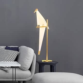 LDDBEN 28.5 Inch LED Bird Table Lamp, Modern Gold Bird Swing Table Lamp ...