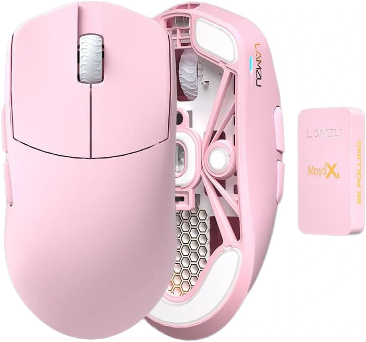 Lamzu Maya X Gaming Mouse, Light Pink, Amazon Exclusive, 1 Set of Sole ...