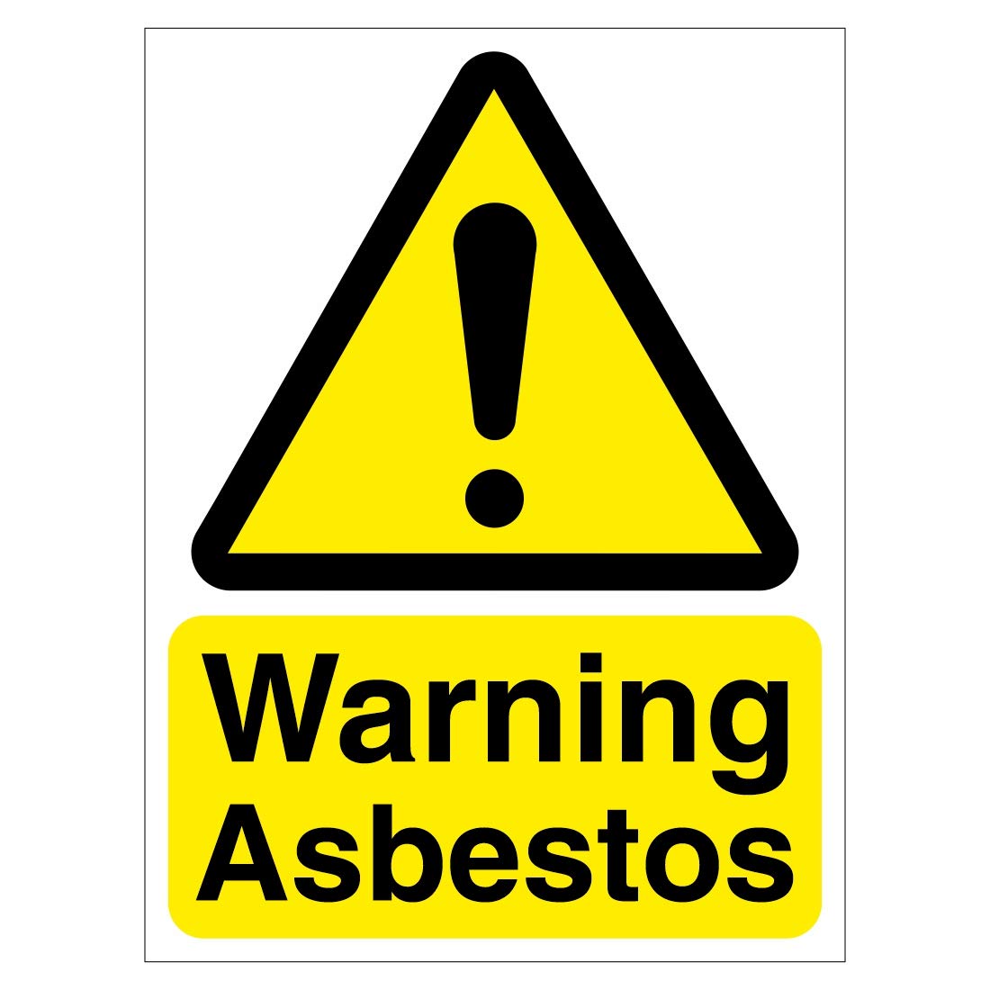 Warning asbestos sign 150mm x 200mm Self adhesive vinyl sticker ...