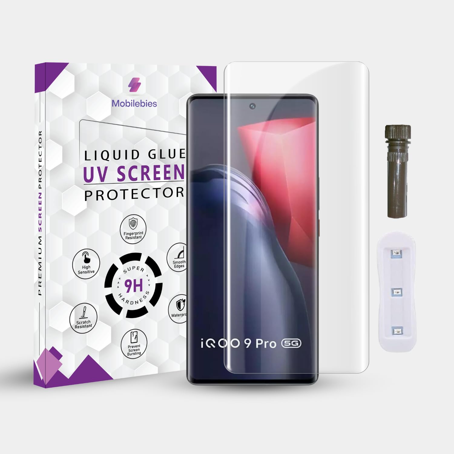 Mobilebies® Advanced HD+ UV Tempered Glass Screen Protector For IQOO 9 ...