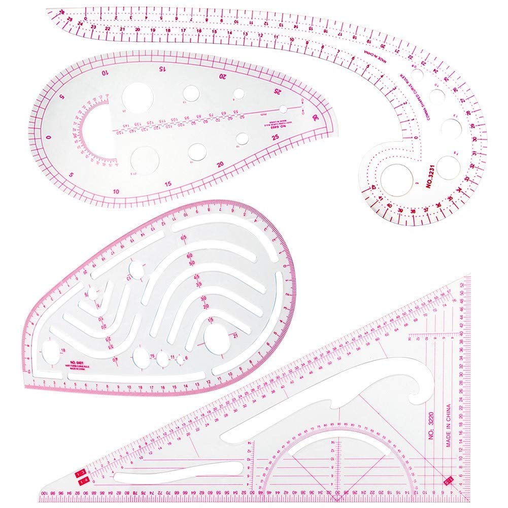 BUDDE Sew French Curve Metric Ruler - 4 Style Fashion Clear Metric ...