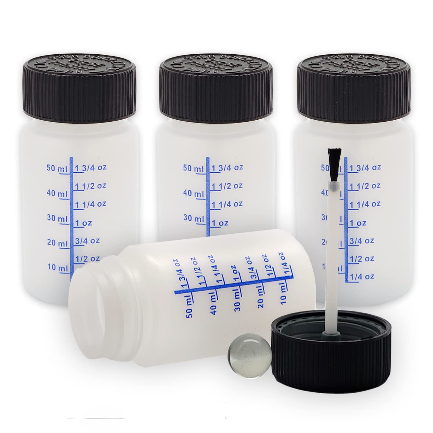 Amazon.com: Paquete de 4 botellas de polietileno de alta densidad de 60 ...