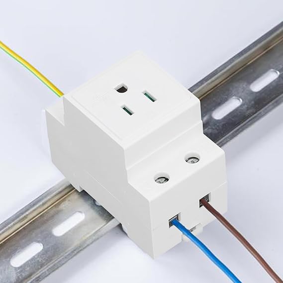 Cryfokt Din Rail Socket, Din Rail Mounted Convenience Outlet, Built in ...