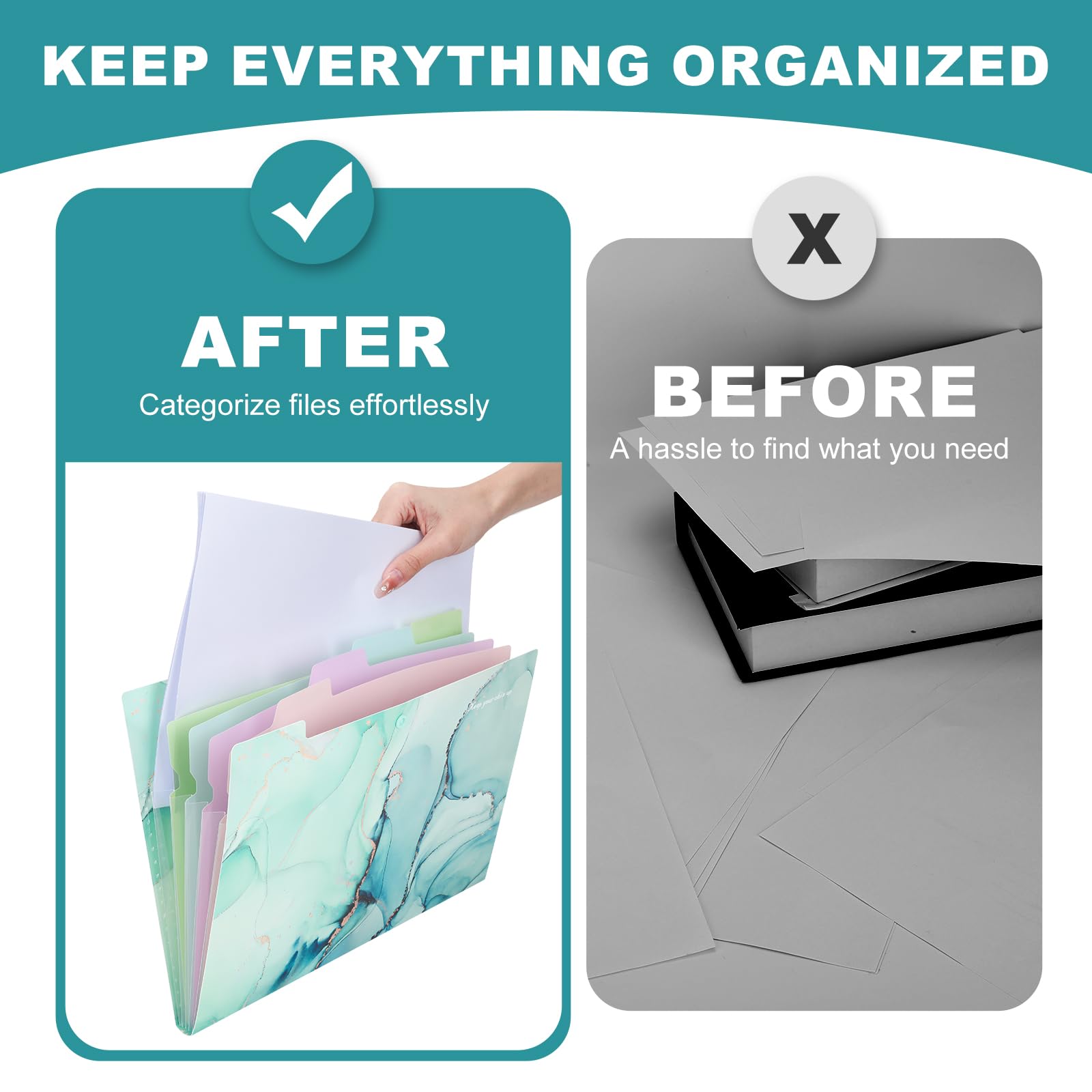 Snapklik.com : Ddaowanx Expanding File Folder, Letter A4 Size Accordion ...