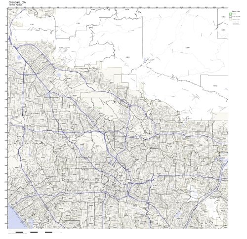 Amazon.com: Working Maps Glendale, CA Zip Code Map Not Laminated ...