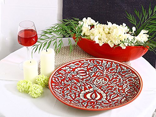 Buy Pakshala Brings You Handmade Red Mughal Dinner Plate Online at Low ...