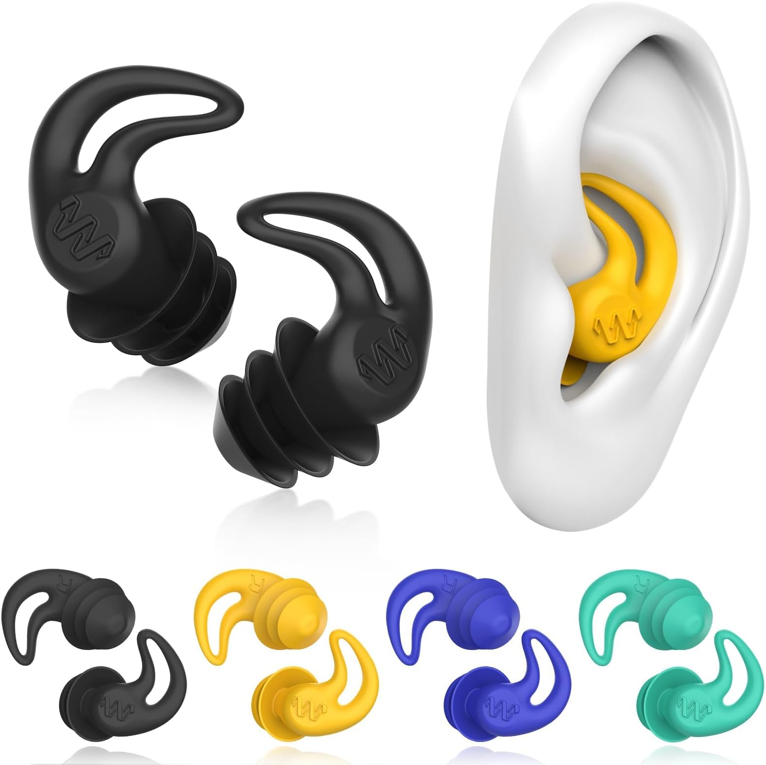 Amazon.com: Swimming Ear Plugs Waterproof Earplugs - 3 Pairs Silicone ...