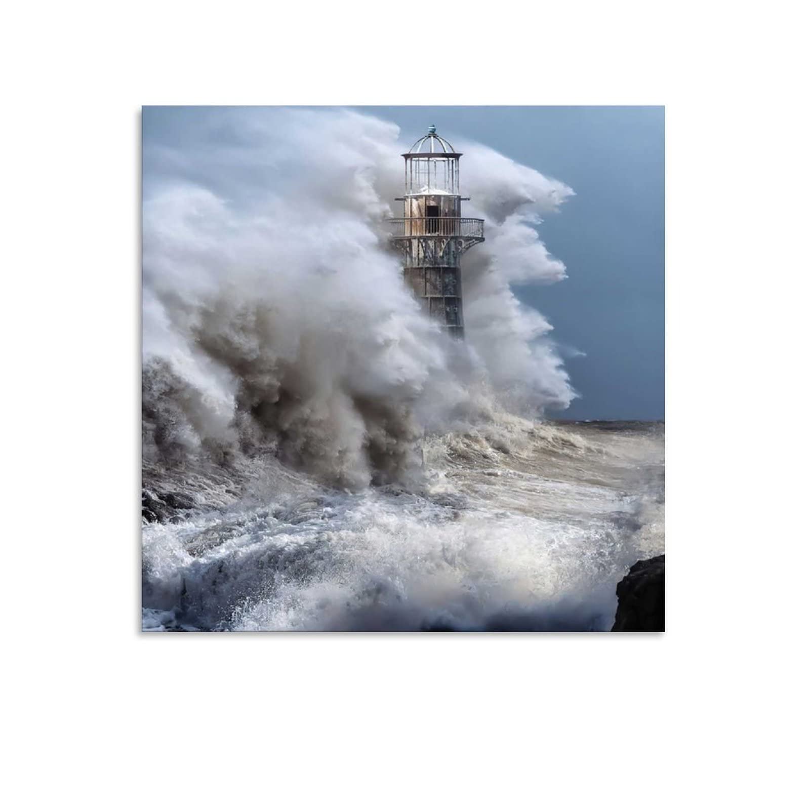 Lighthouse In A Storm Art