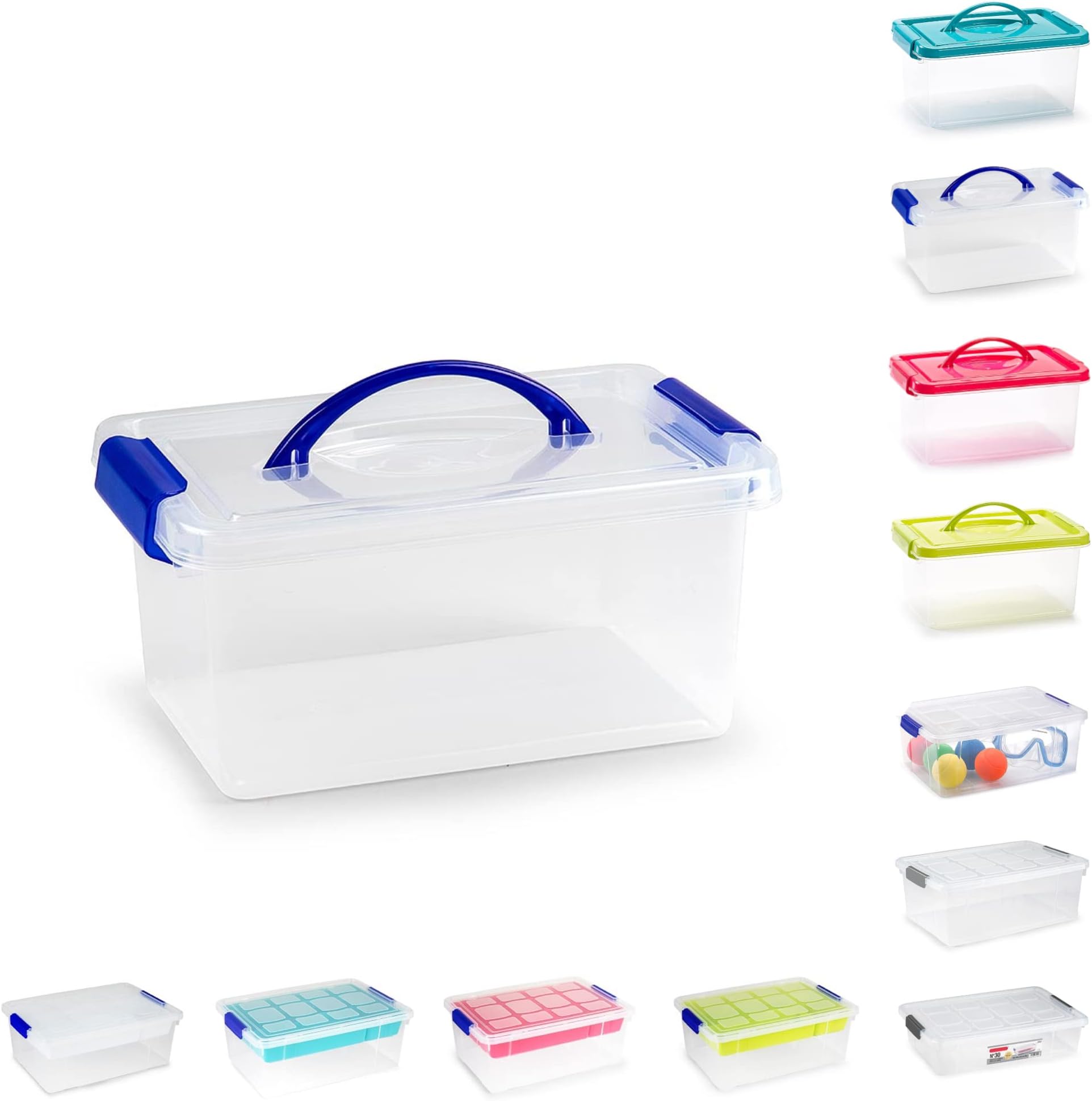 JMS we create smile Set of 12-4L Crystal Clear Plastic Storage ...