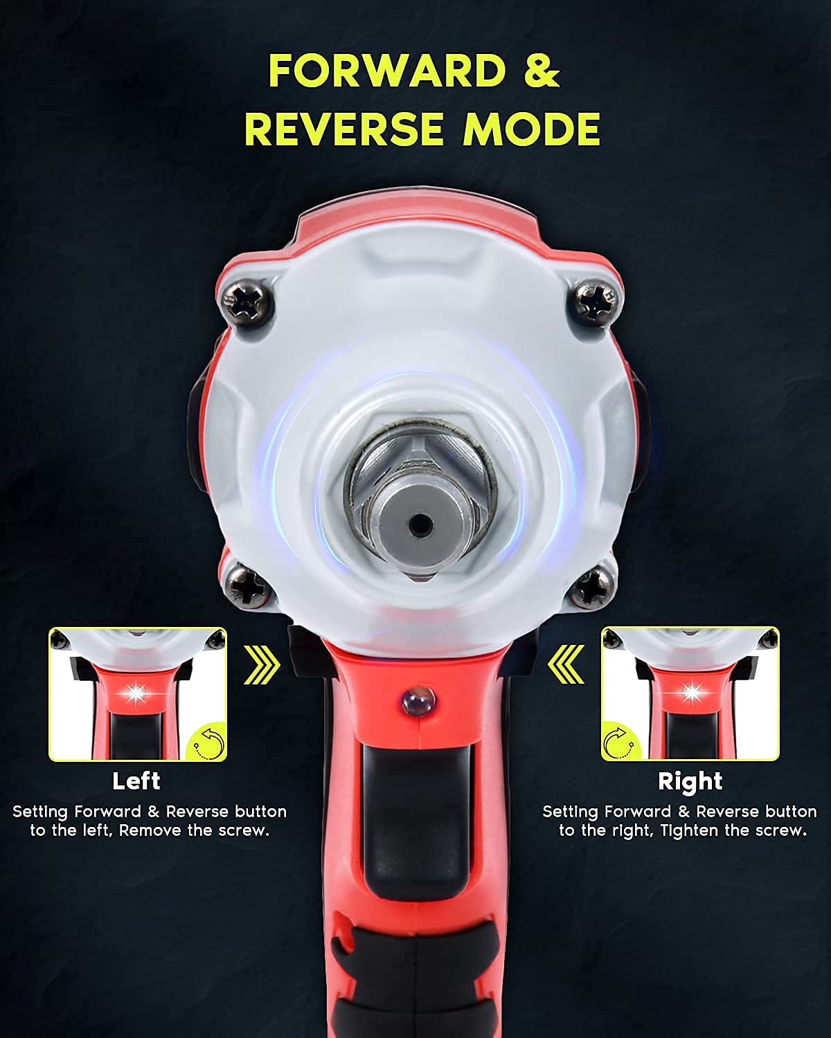 Buy GYZJ Cordless Impact Wrench 1/2 Inch Brushless High Torque Wrenches ...