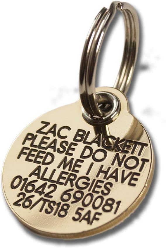 Reinforced Deeply Engraved Solid Brass 27mm Circular Dog tag : Amazon ...