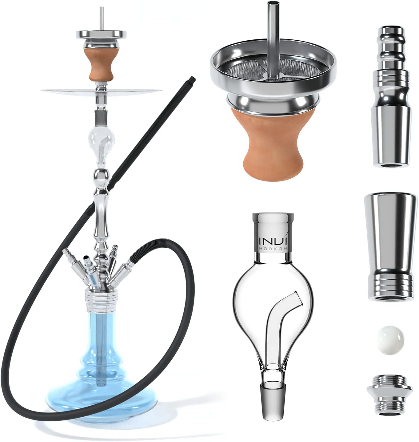 INVI® Tesseract Shisha Complete Set Stainless Steel V2A 84 cm Premium ...