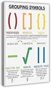 Amazon.com: LEIJIA GRUPING SYMBOLS Math Symbols Chart GEMDAS Rules ...