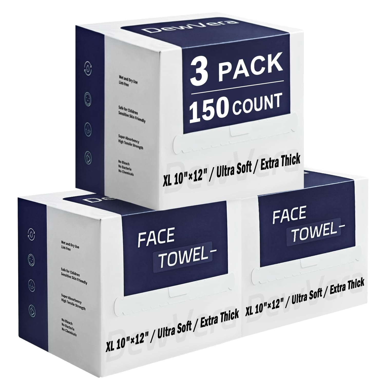 Amazon.com: DewVera Disposable Face Towel – 50-Count, 3-Pack (150 Pcs ...