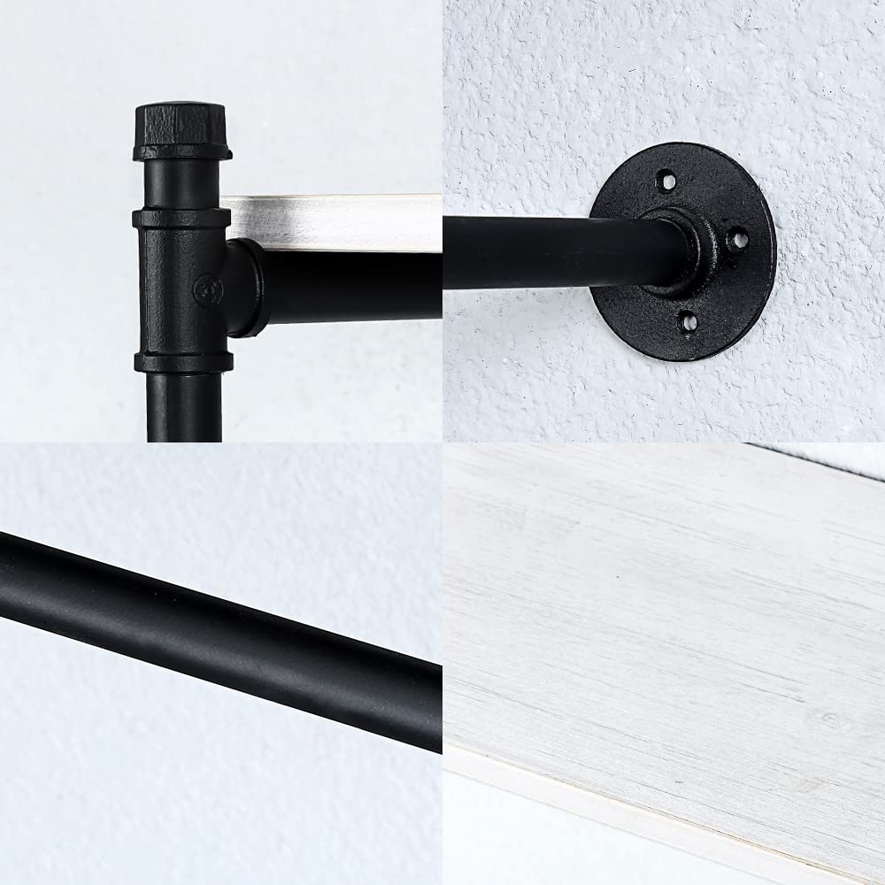Snapklik.com : ZAIZHUo Industrial Pipe Clothing Rack Wall Mounted