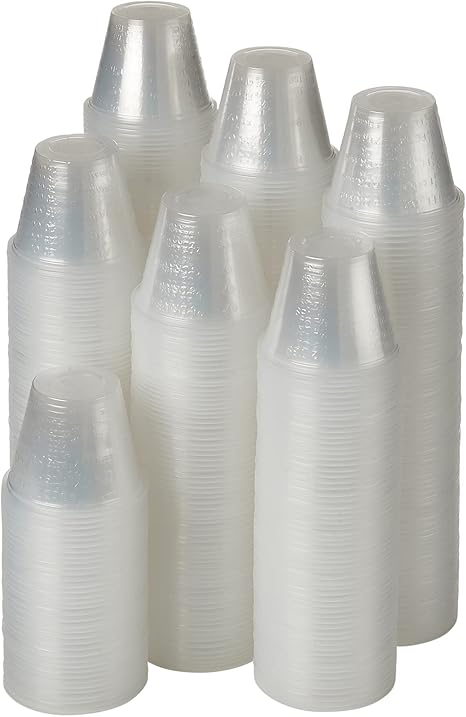 Clear Medicine Cups (1oz) - Pack of 500 - Plastic Disposable Graduated ...